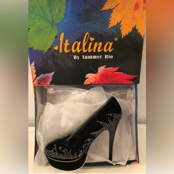 Italina | Shoes | New Black Womens High Heel Shoes By Italina By Summer ...